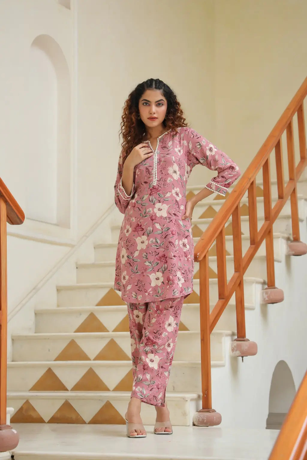 Rose Floral Print Co ord Set – Rain & Rainbow